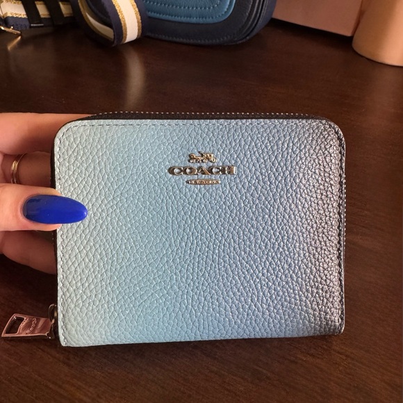 Coach | Bags | Coach Gradient Blue Leather Wallet | Poshmark
